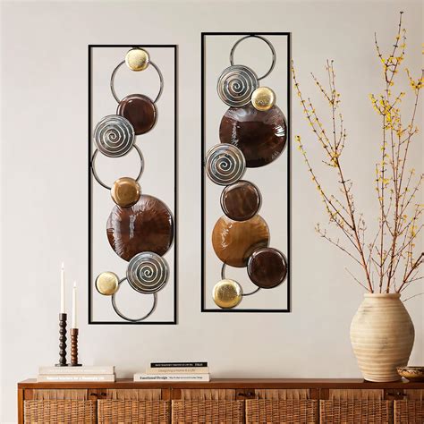 Luxenhome Metal Wall Art 2 Pieces Abstract Wall Décor