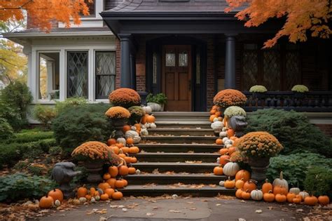 Premium Ai Image Fall Front Entry