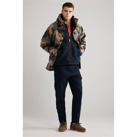 Farah Mens Stratton Tech Technical Fabric Parka Vintage Green