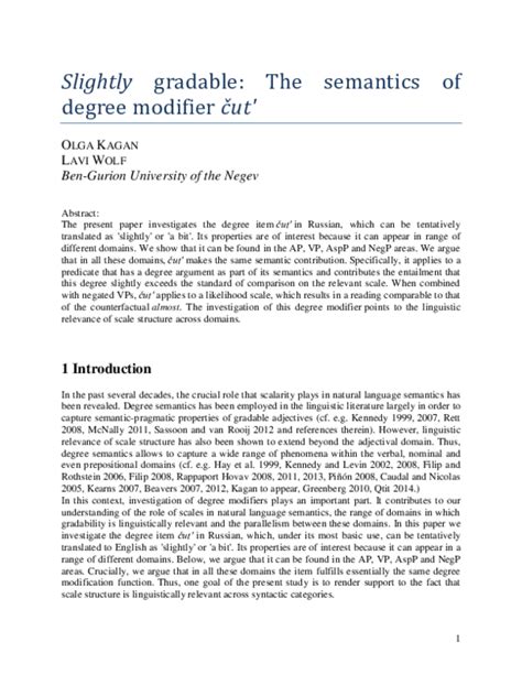 Pdf Slightly Gradable The Semantics Of Degree Modifier čut