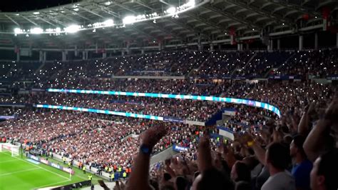 Crowd Celebrating At A Soccer Stadium At Night Premium Stock Video