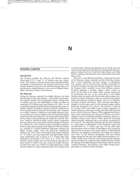 Pdf Neogene Climates