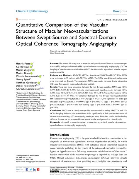 Pdf Quantitative Comparison Of The Vascular Structure Of Macular Neovascularizations Between