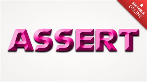 Assert Pink Bevelled Text Effect Generator