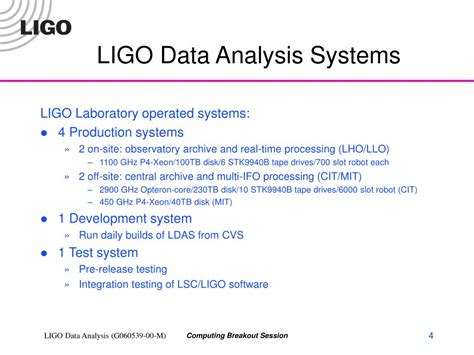 Ppt Ligo Data Analysis Systems Data Management And Analysis