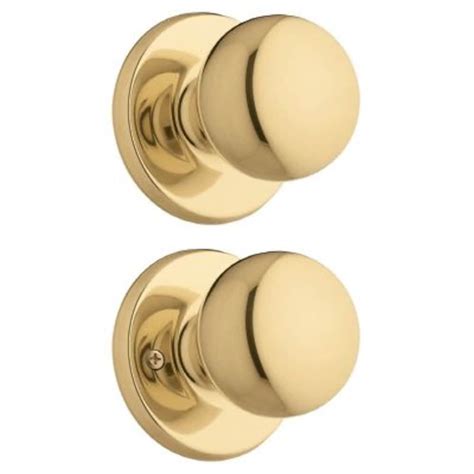 Weiser Fairfax Bright Brass Hall And Closet Knob The Home Depot Canada