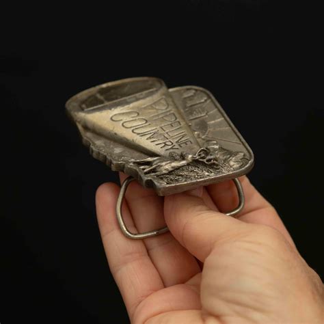 Vintage Pipeline Country Belt Buckle Stag Deer And Skyline Design Etsy