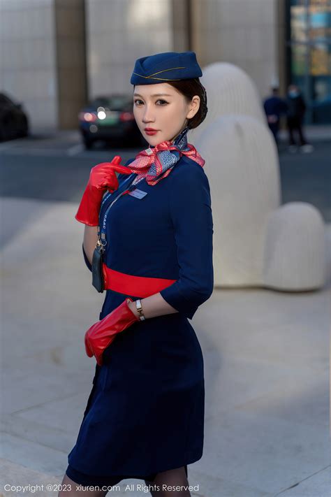 Xiuren秀人网 No6288 Gu Qiaonan Cora 스튜어디스 유니폼 V2ph