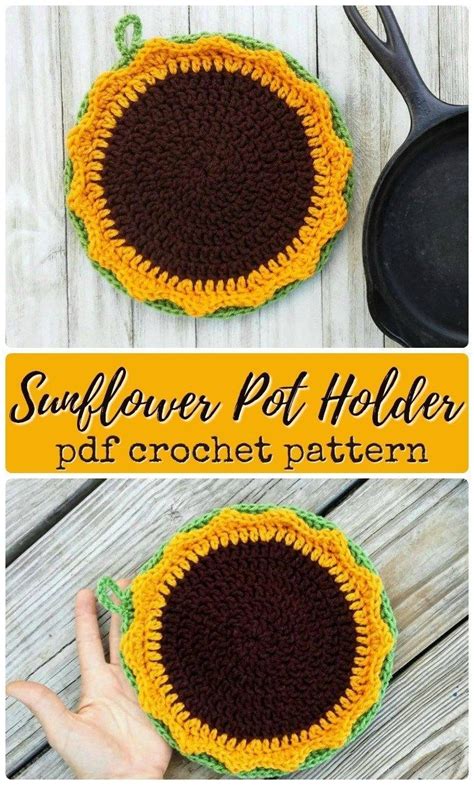 Sunflower Pot Holder Crochet Pattern Perfect For Fall Decor I Love