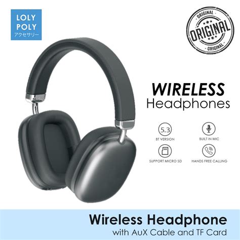 Jual Lolypoly Headphone Wireless Bluetooth With Bass Quality Free Pouch Storage Shopee Indonesia