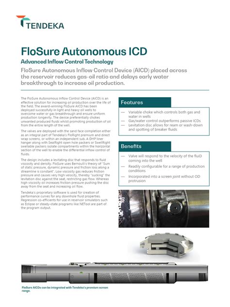Tendeka Aicd Rcp Valves Pdf Fluid Dynamics Pressure