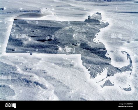 Very Strong Snow Shadows And Winter Landscape After Blizzard With