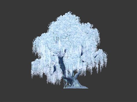 Artstation 白葉白花樹加雪