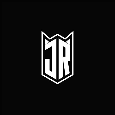 Jr Logo Monogram With Shield Shape Designs Template 20872505 Vector Art