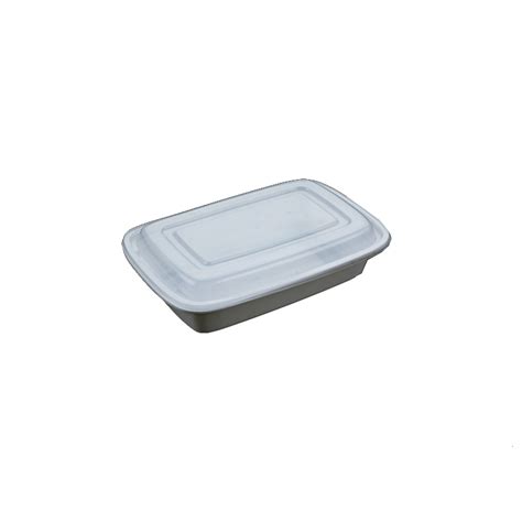 Hs R12 12oz Black Rectangular Container W Lid 150 Sets
