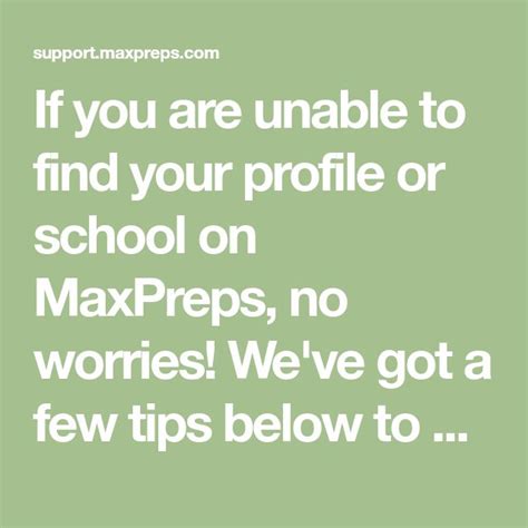 Tips To Find Your Profile Or School On Maxpreps