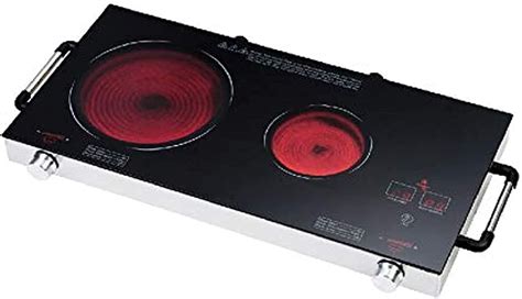 Geepas Gic6131 Double Burner Infrared Cooker 99mins Timer Led Display