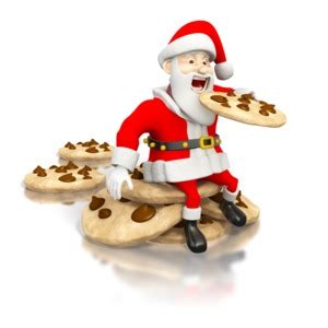 Santa Sitting On Cookies Eating 3d Animated Clipart For Powerpoint