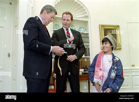President Ronald Reagan Meeting With Congressman David Dreier And