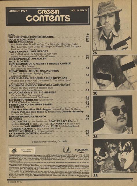 Creem Magazine August 1977 Kiss Alice Cooper Sex Pistolsbeatles Bad