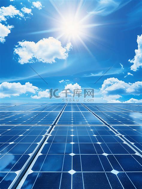 太阳能发电板高清摄影大图 千库网