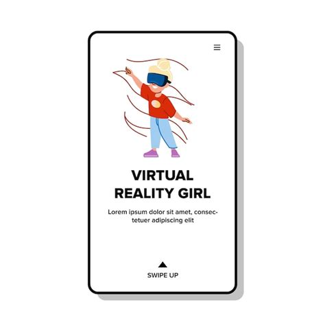 Premium Vector Device Virtual Reality Girl Vector