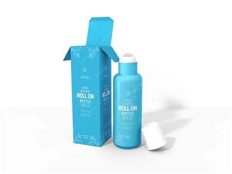 Premium Psd Glossy Roll On Deodorant Bottle Packaging Mockup
