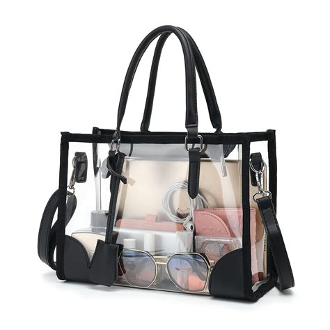 Faime Womens Cute Clear Tote Bag Stadium Approved Handbag With