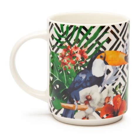 Excelsa Set De 4 Mugs Excelsa Tropical Chic New Bone China