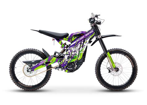 Fox Factory Racing Purple And Green Graphics Kit For Surron Light Bee X