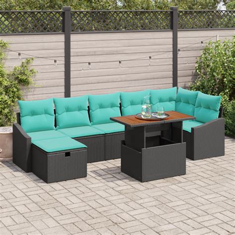 8 Piece Garden Sofa Set With Cushions Grey Poly Rattan Vidaxl Ebay