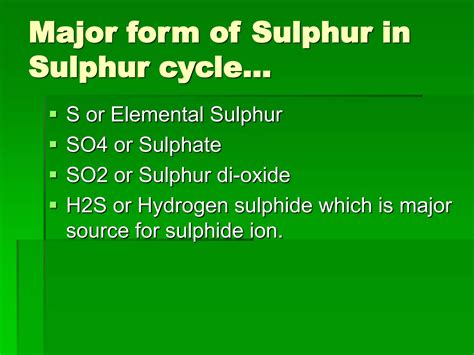 Sulphur Cycle Ppt