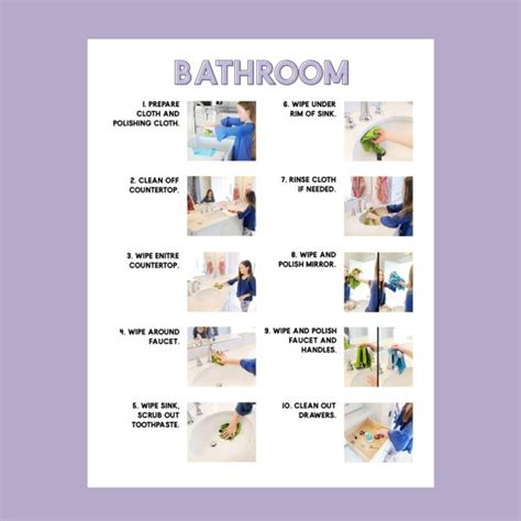 Bathroom Step By Step Chore Guide The Shine Guides