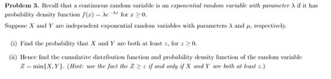 Solved Problem 3 Recall That A Continuous Random Variable