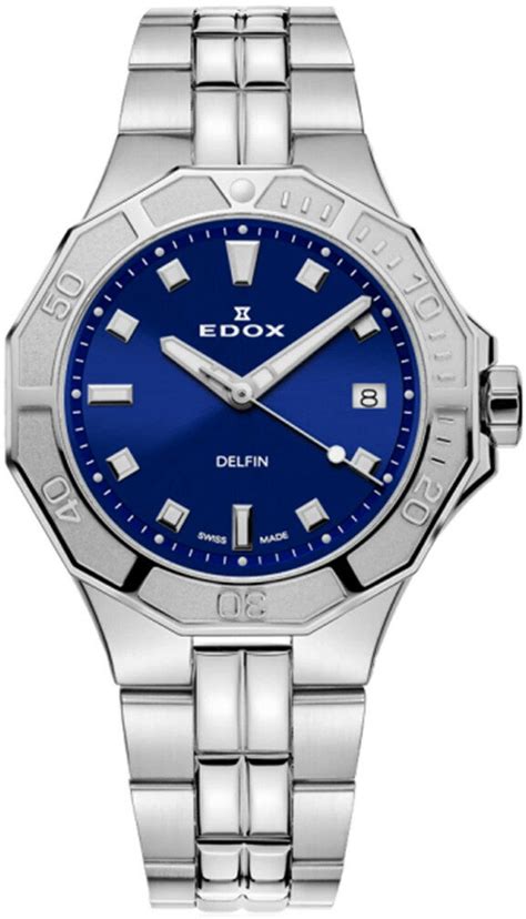 Edox Delfin Diver Date Lady 53020 3m Bun Hodinky