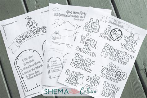 Ten Commandments Coloring Page Free Printable Color Sheet