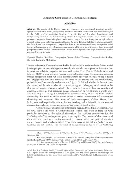 Pdf Cultivating Compassion In Communication Studies