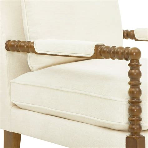 Pioneer Woman Harper Spindle Accent Chair Antique White Fabric Upholstery Cape