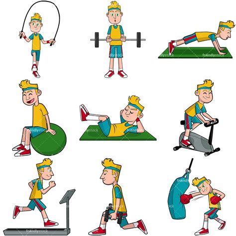 Work Out Clip Art 196 Man In The Gym Clip Art High Res Illustrations