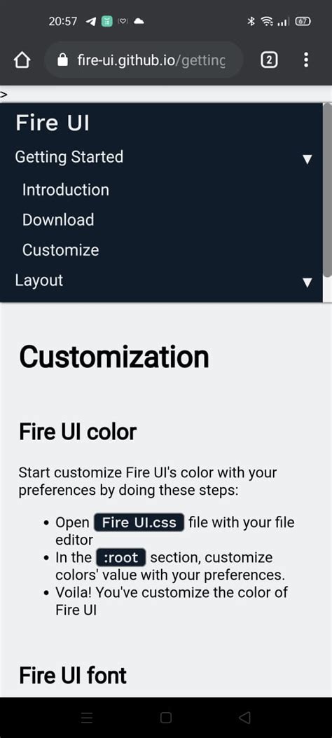 Bug On Customization Page Issue 1 Fire Ui Fire Ui Github Io GitHub