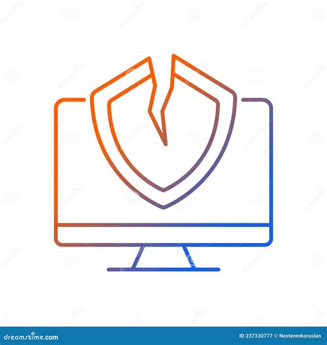 Cybersecurity Vulnerability Gradient Linear Vector Icon Stock Vector Illustration Of