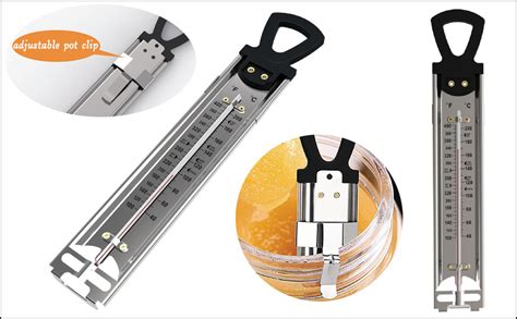Candy Thermometer With Pot Clip Deep Fry Oil Food Cooking Kitchen Stainless Steel
