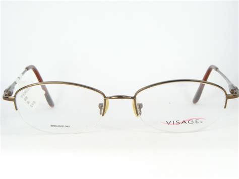 Visage Glasses Wf Cashmere Brn Brown Oval Round Half Rim Frames 50 18 135 For Sale Online Ebay