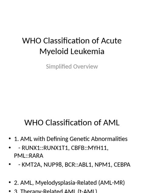 Aml Who Fab Comparison Presentation Pdf