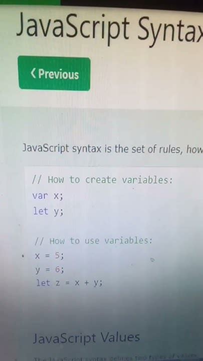 Javascript Syntax Shorts Youtube