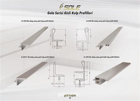 Sole Gola Serisi Gizli Kulp Profilleri Sole Alüminyum