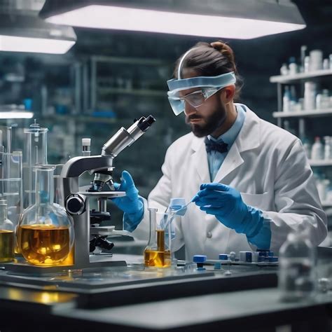 Premium Photo Scientist Testing Chemical Medical Research Digital Remix