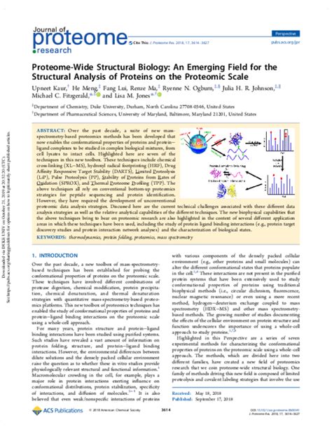 Pdf Proteome Wide Structural Biology An Emerging Field For The