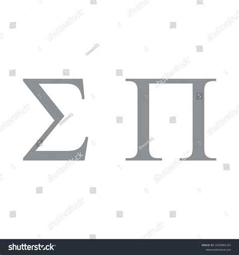 sigma pi symbol summation product notation stock vector royalty free