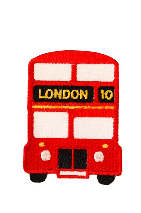 Big Red Bus Embroidered Patch Big Red Bus Embroidered Patches Patches